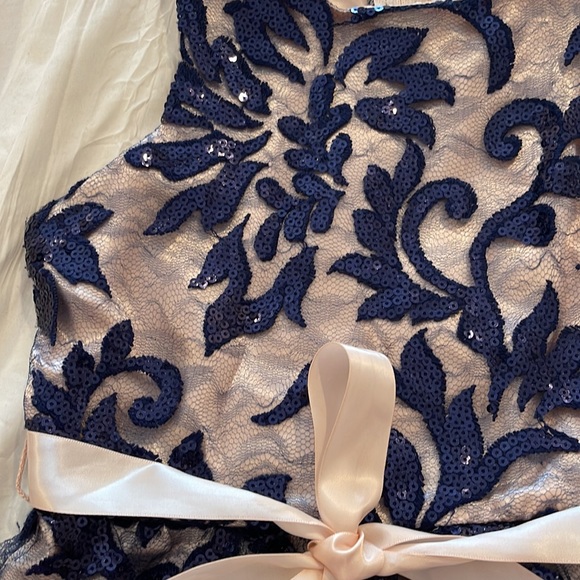 Rare Editions | Dresses | Rare Editions Navy Blue Sequin Dress | Poshmark